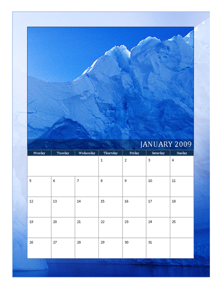 2009-calendar-template | Word Templates for Free Download