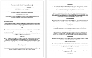 Maintenance Contract Template | Word Templates for Free Download