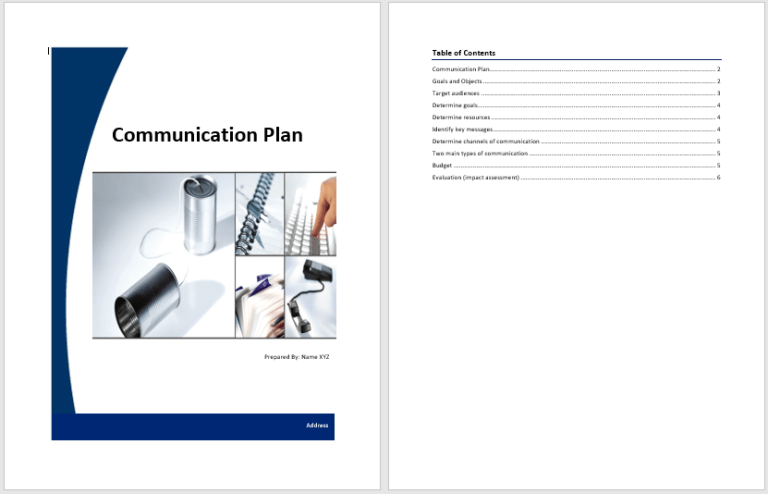 Communication Plan Template | Word Templates for Free Download