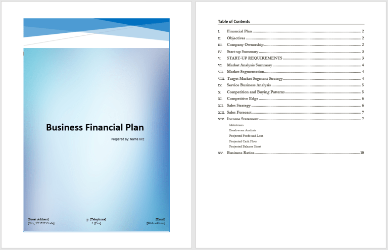 Business Financial Plan Template | Word Templates for Free Download
