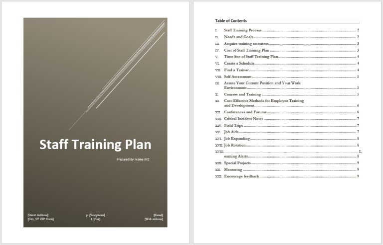 Staff Training Plan Template | Word Templates for Free Download