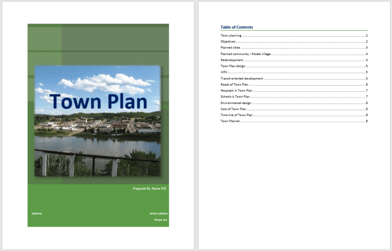 Town Plan Template | Word Templates for Free Download