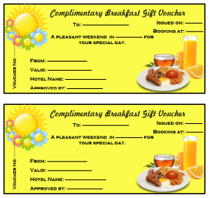 Complimentary Breakfast Gift Voucher Template - Word Templates for Free ...