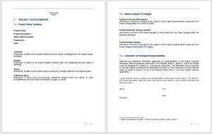 Free Project Status Report Templates – Word Templates for Free Download