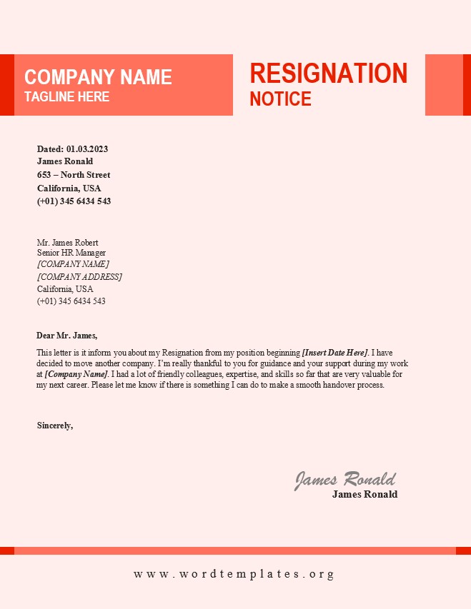 Registration Notice Template - Word Templates for Free Download