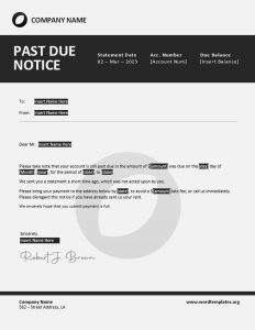 Past Due Notice Template | Word Templates for Free Download