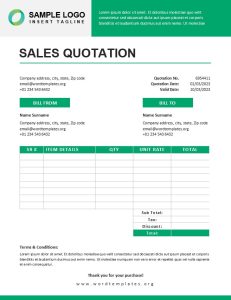 Sales Quotation Templates | Word Templates for Free Download