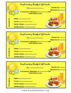 Breakfast Gift Voucher | Word Templates for Free Download