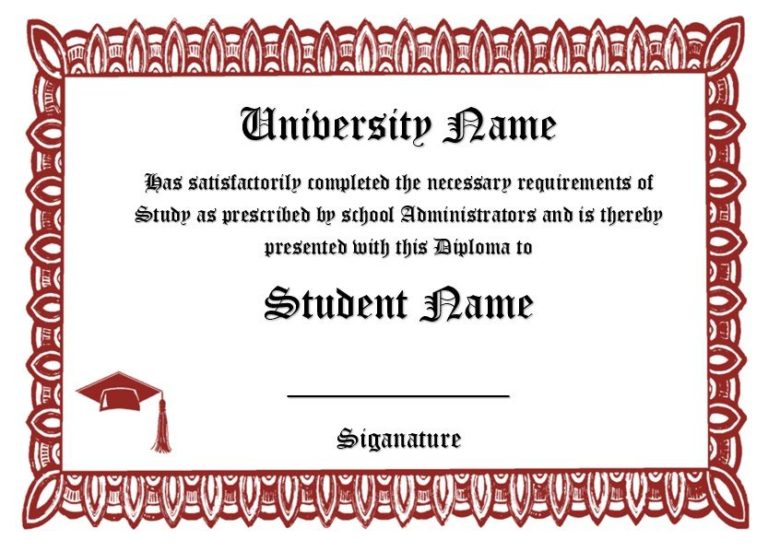 Free School Degree Certificate Templates | Word Templates for Free Download