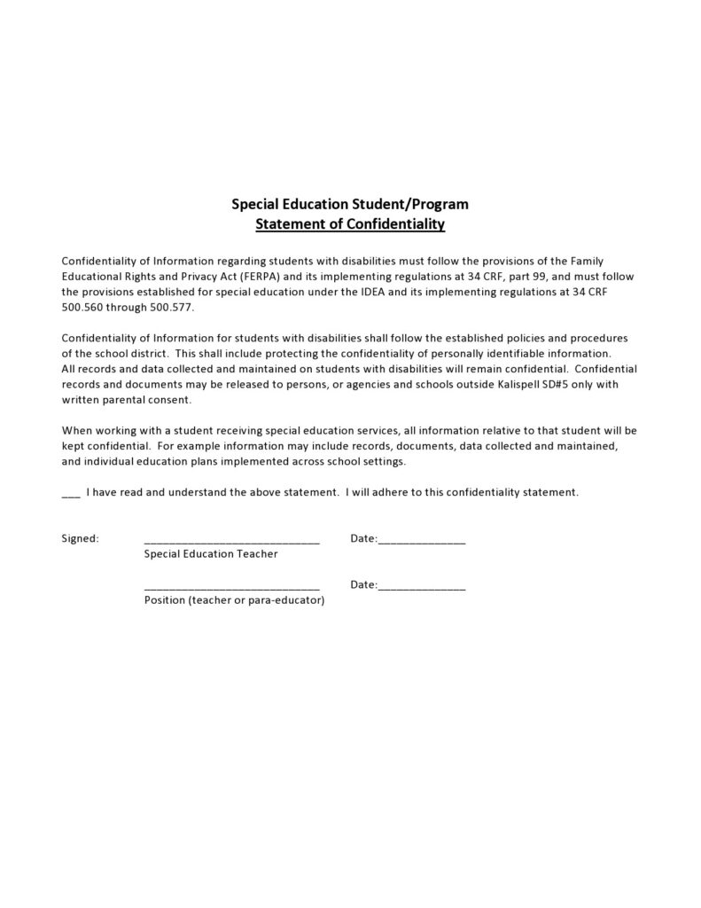21 Free Confidentiality Statement Templates - Word Templates for Free ...