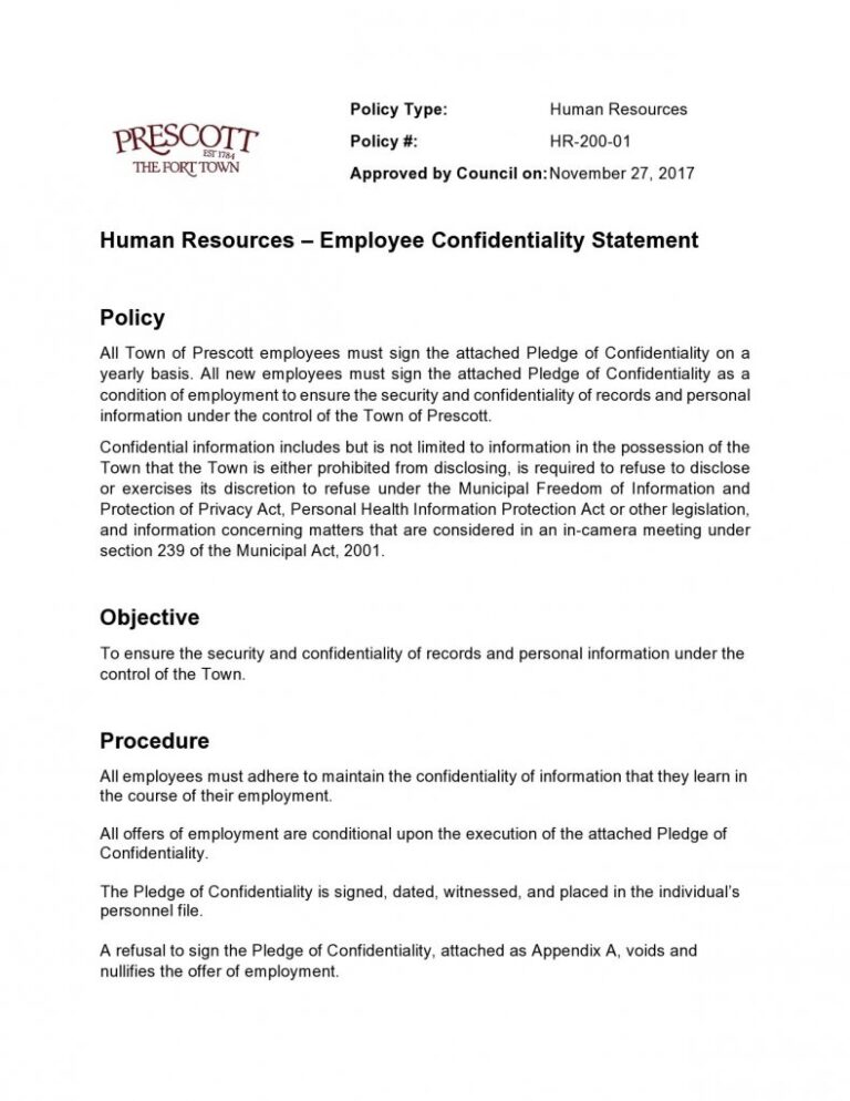 21 Free Confidentiality Statement Templates - Word Templates for Free ...