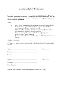 21 Free Confidentiality Statement Templates - Word Templates for Free ...