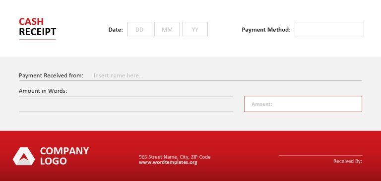 Free Editable Cash Receipt Templates | Word Templates for Free Download