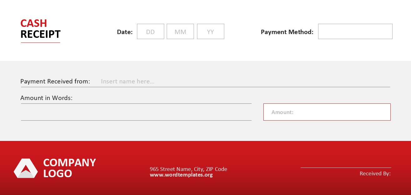 Cash Receipt Templates - Word Templates for Free Download