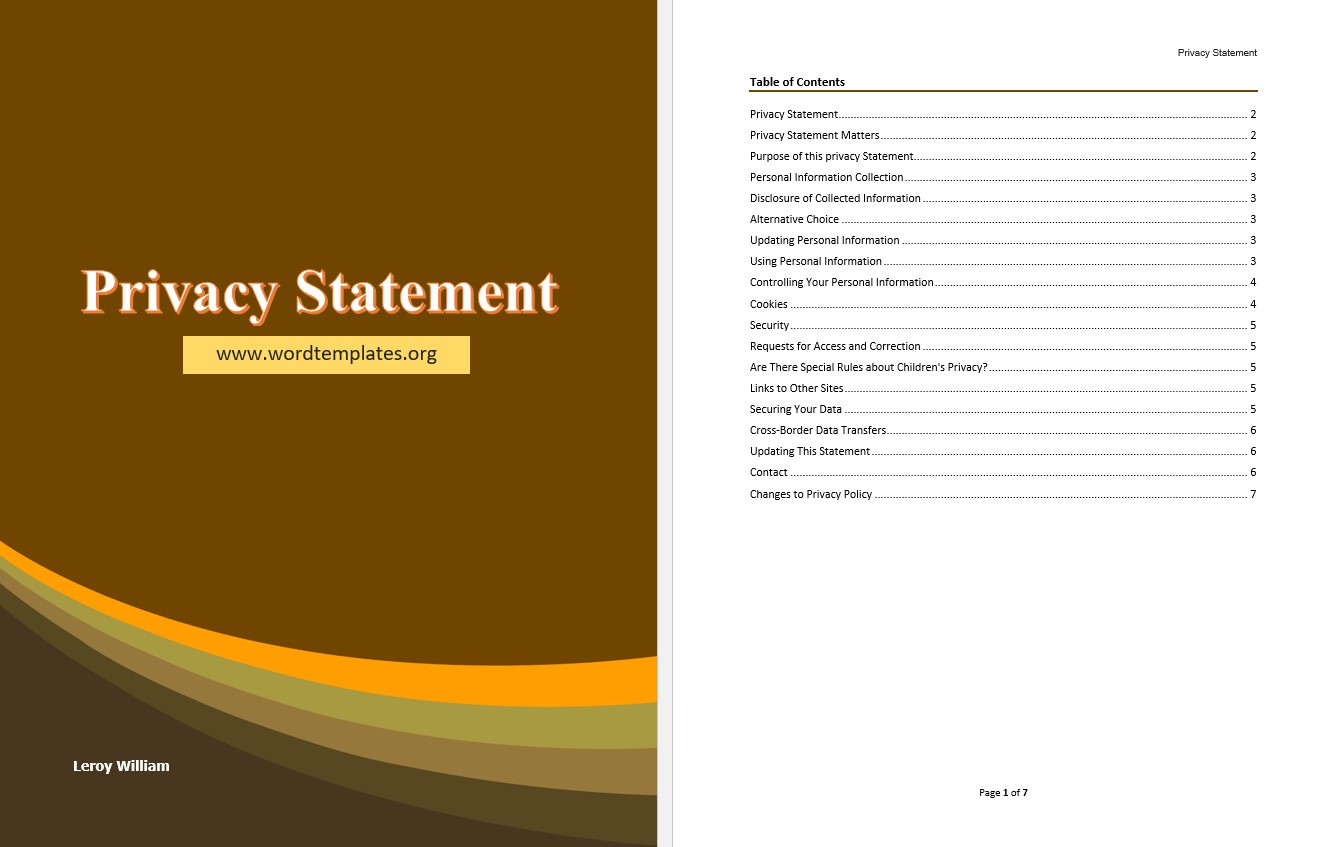 Privacy Statement Template - Word Templates for Free Download