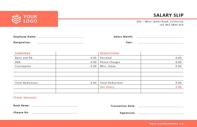 Salary Slip Templates | Word Templates for Free Download